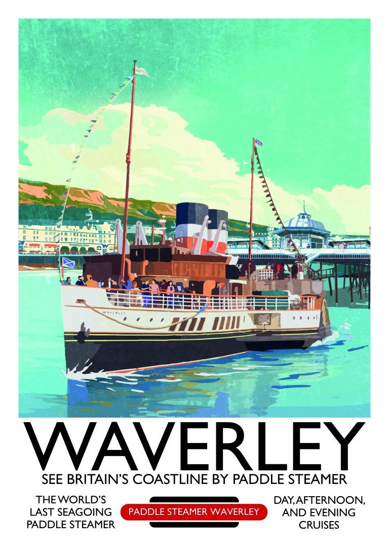 Classic Travel Poster Prints – Waverley at the Seaside – Waverley ...
